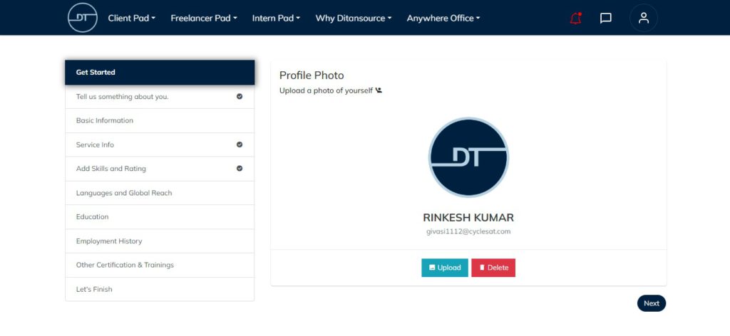 Create Freelancer Profile - Ditansource