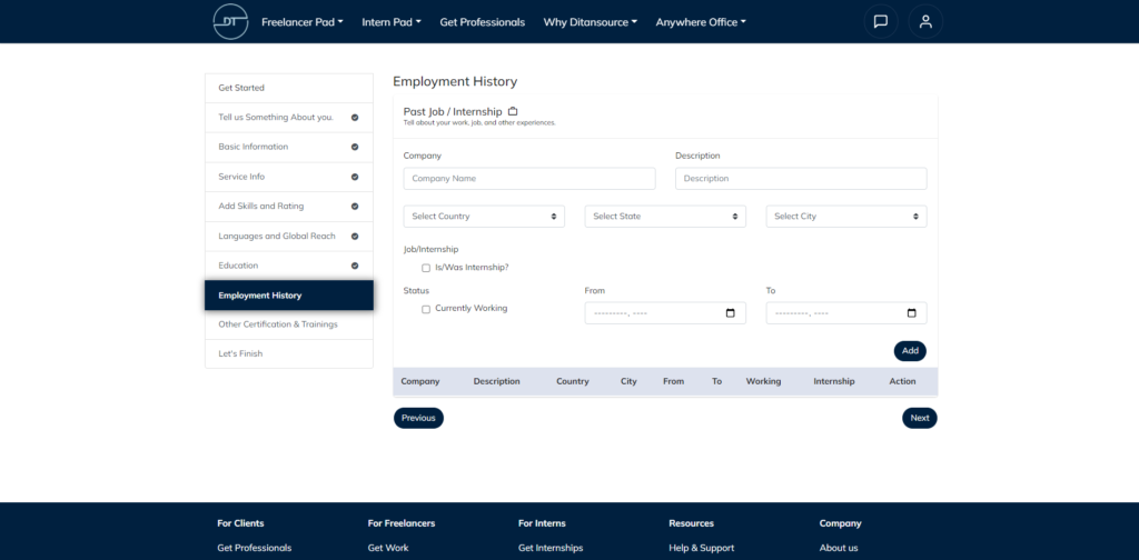 Freelancer Onboarding | Ditansource