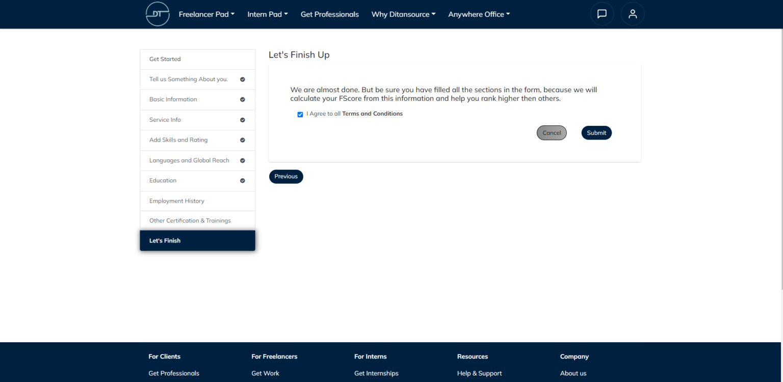 Freelancer Onboarding | Ditansource