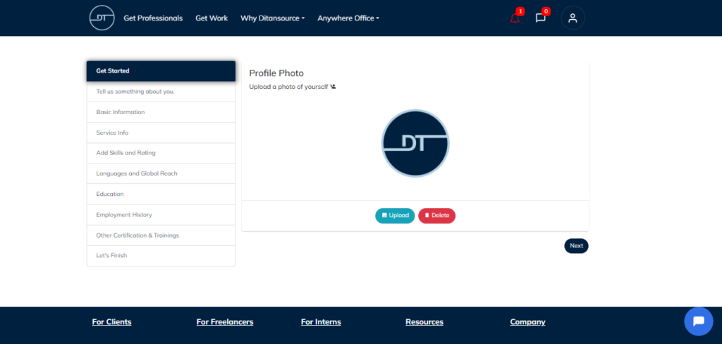 Create an Intern Profile - Ditansource