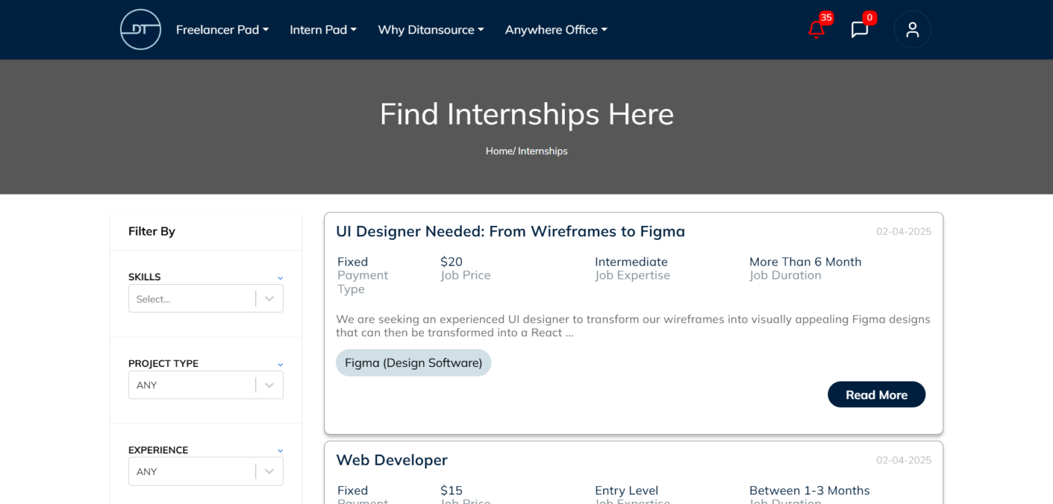 Find and Apply to an Internship - Ditansource